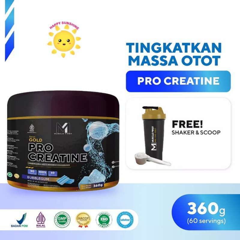 Jual Muscle First Pro Gold Creatine 300 Gr -m1 Bubble Gum Free Shaker ...
