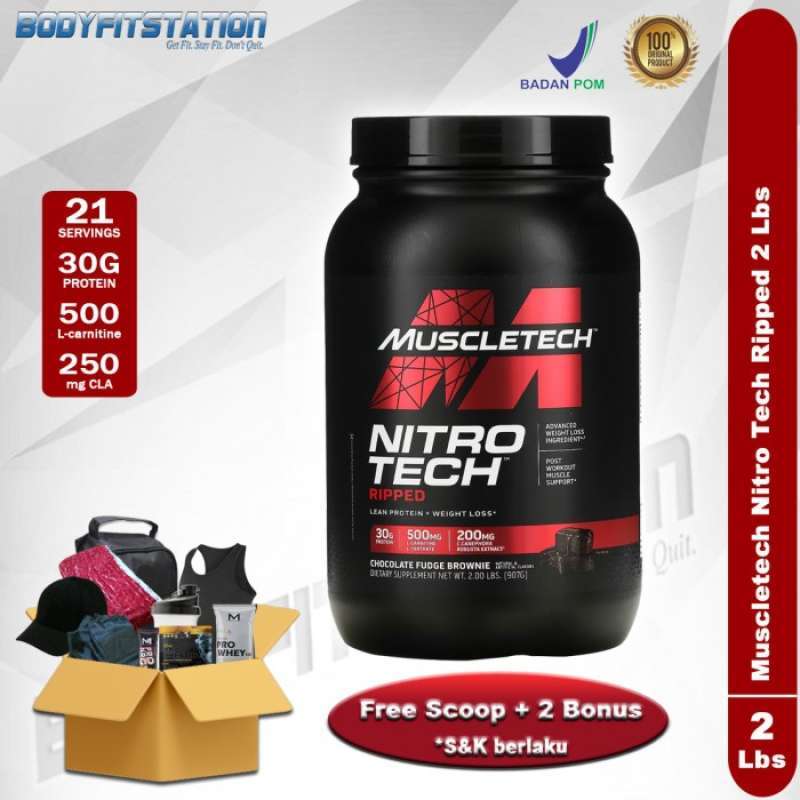 Promo Muscletech Nitro Tech Ripped 2 Lbs / Fatburn Isolate Lb Nitrotech Whey Diskon 23% Di ...