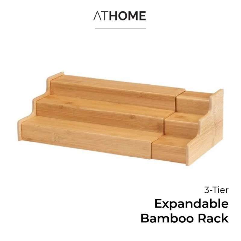 Promo Athome 3-tier Expandable Bamboo Rack /rak Bumbu Dapur Bambu Spice ...