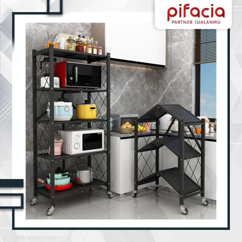Promo Rak Dapur Susun Lipat Tanpa Instalasi Kitchen Rack Multifungsi ...