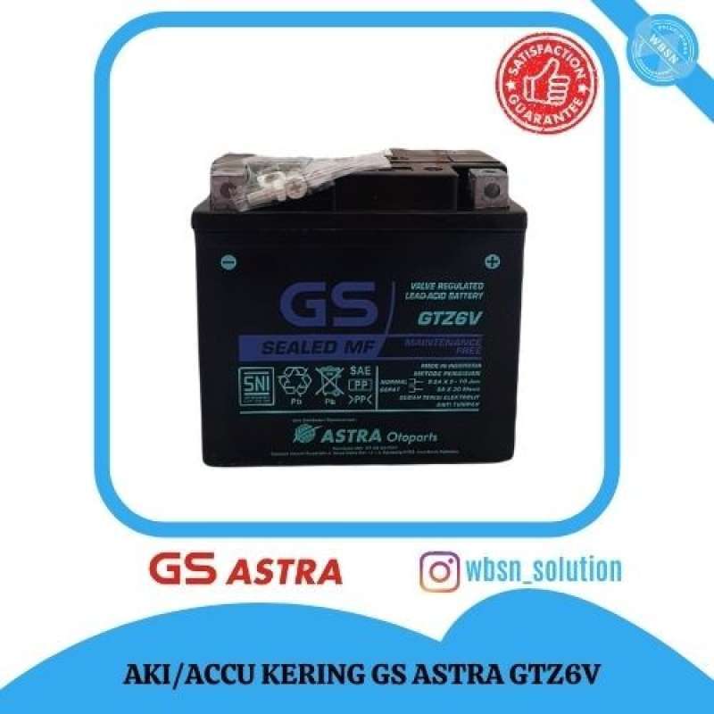 Promo Aki/accu Kering Gs Astra Gtz6v 100% Asli Garansi Diskon 2% Di ...