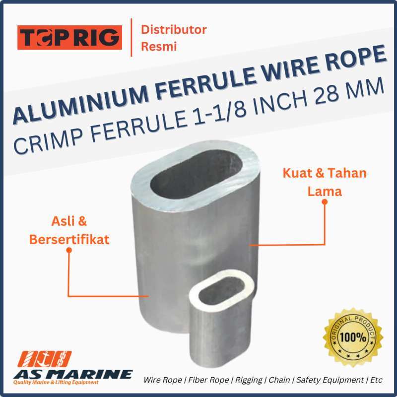 Jual Toprig Aluminium Ferrule / Crimp Ferrule Wire Rope 1-1/8 Inch 28 ...