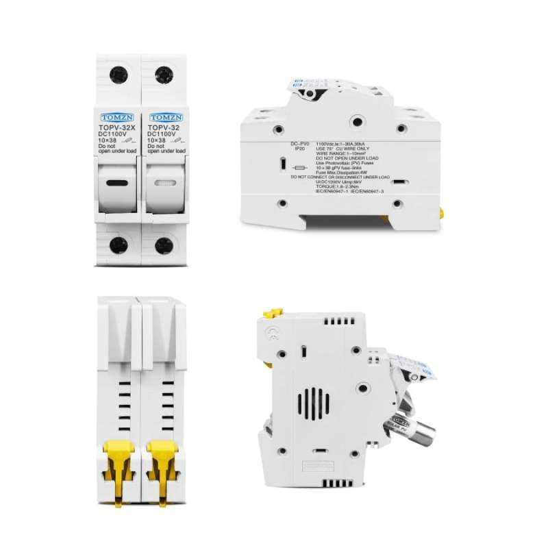Promo 12A - PV DC FUSE HOLDER 2P WITH FUSE 12 A 1000V SOLAR CELL PANEL ...