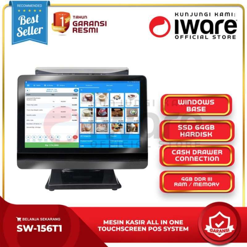 Promo Mesin Kasir All In One Touchscreen Pos System Pc Iware Sw-156t1 Diskon 23% Di Seller ...