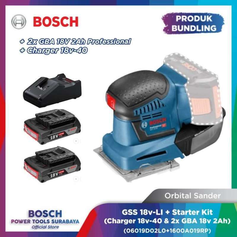 Jual Mesin Amplas Bosch Gss 18 V-licordless Sander Gss + Starter Set 18v Di Seller Bosch Power ...