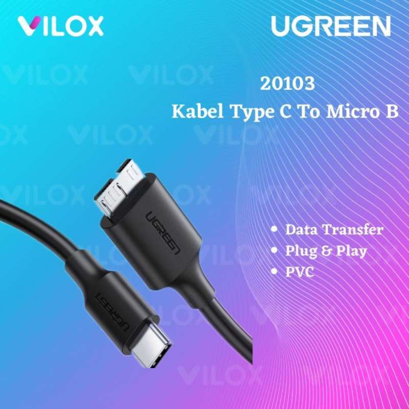 Jual ugreen kabel data macbook type c to micro B 3.0 hdd hardisk ...