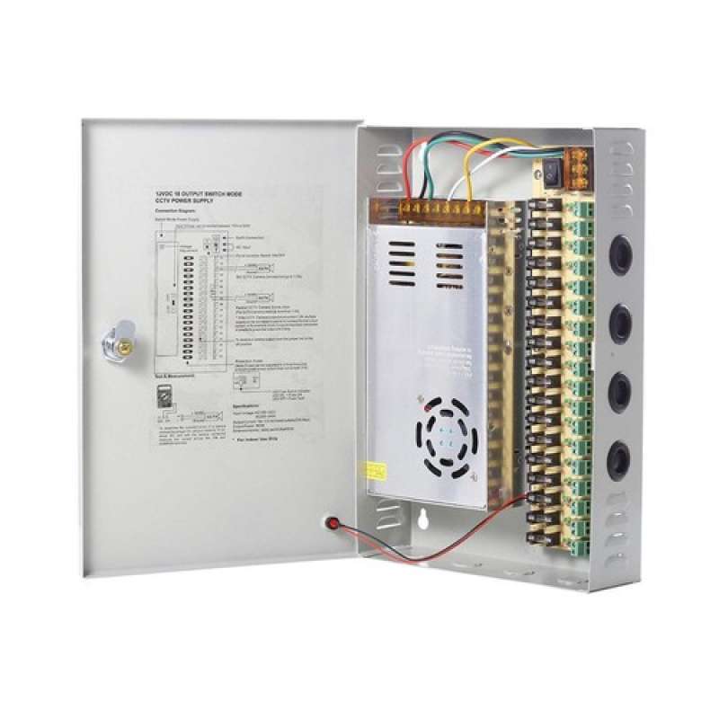 Promo Power Supply CCTV Central Box 30A 12V / Panel Box 12V30A AC to DC ...