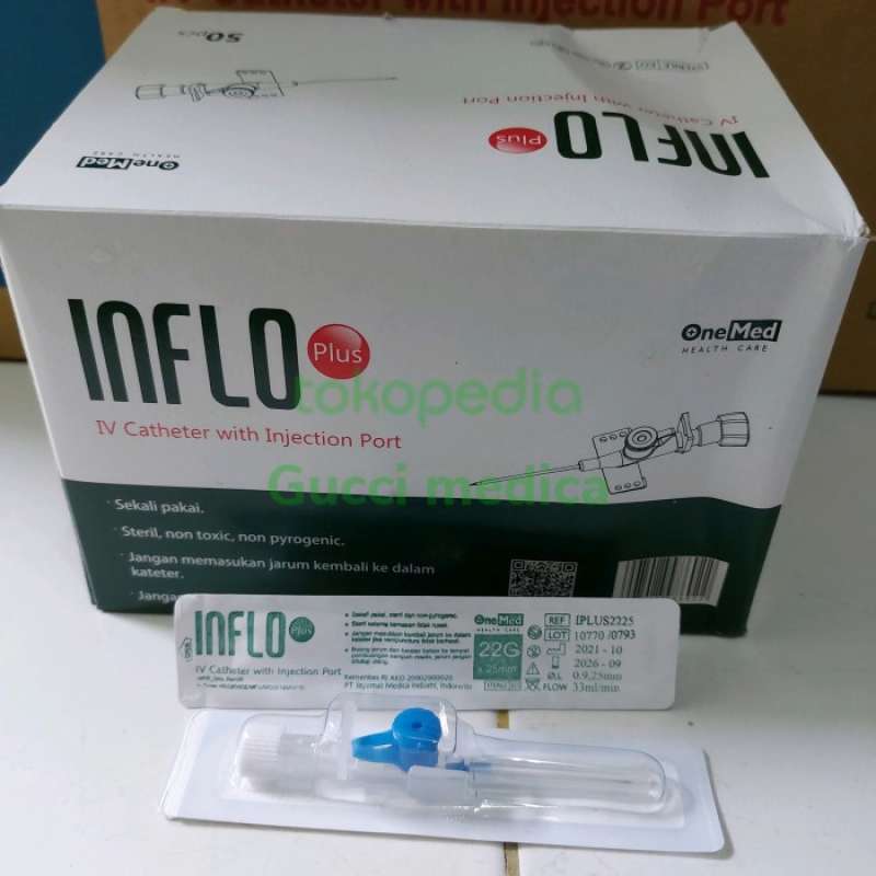 Promo inflo plus iv catheter aboket pakai sayap 22g 24g onemed isi ...