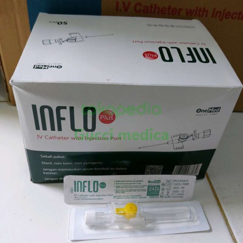 Promo inflo plus iv catheter aboket pakai sayap 22g 24g onemed isi ...