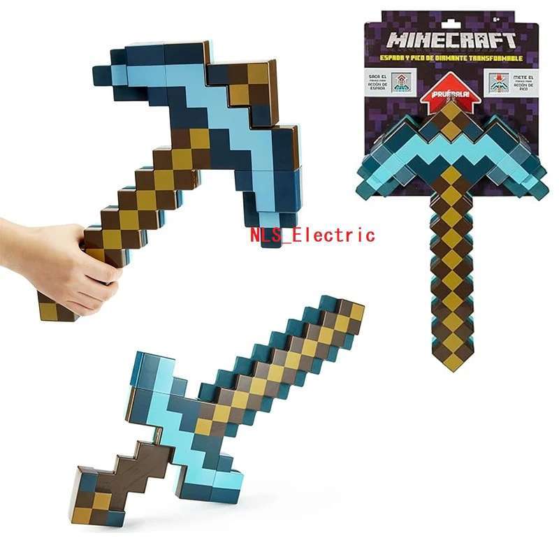Promo NLS sword mainan pedang minecraft diamond axe biru berubah bentuk ...