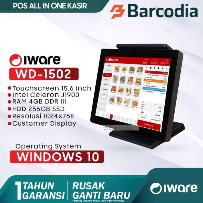 Promo MESIN KASIR ALL IN ONE TOUCHSCREEN POS SYSTEM WD-1502 | WD1502 Diskon 23% di Seller Broman ...
