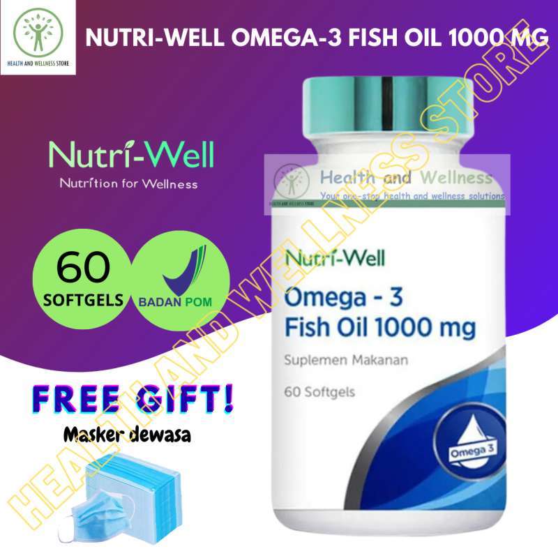 Jual Nutriwell Nutri-well Omega 3 Fish Oil 1000 Mg 60 Softgels Minyak Ikan Omega-3 Di Seller ...
