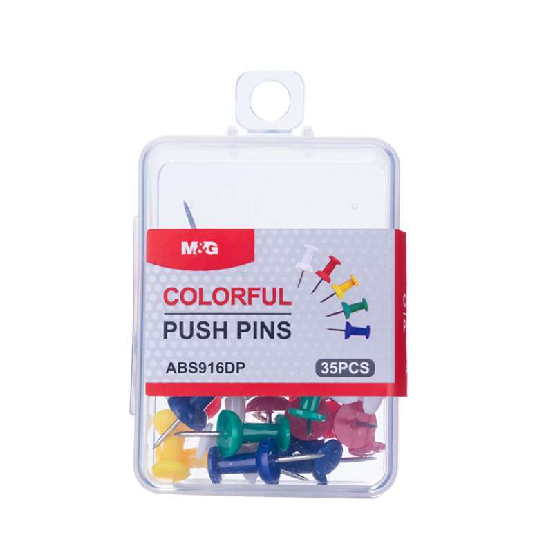 Jual Push Pin Jarum Tekan M&g Office Color Push Pins 35pcs/box Abs916dp ...