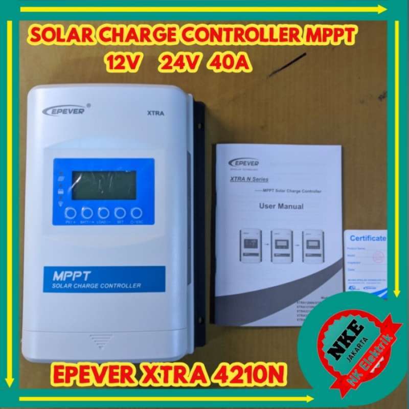 Promo Mppt 40a Solar Charge Controller + Remote Meter Mt-75 Epever ...