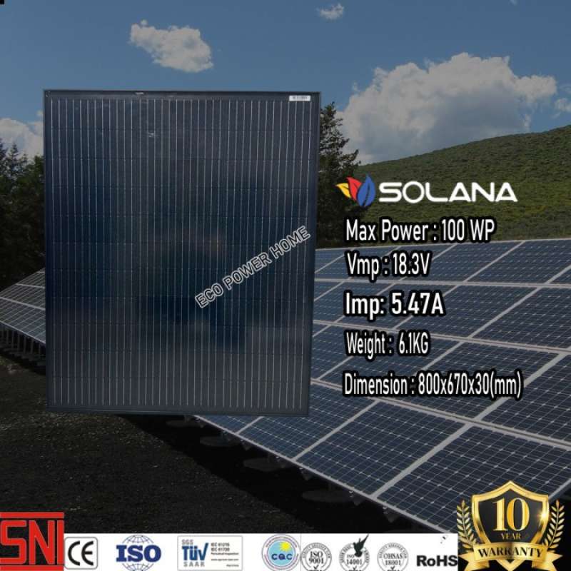 Promo SOLANA SOLAR CELL/PANEL SURYA/SOLAR PANEL MONOCRYSTALLINE 12V ...