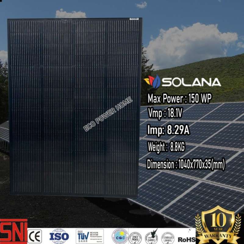 Promo SOLANA SOLAR CELL/PANEL SURYA/SOLAR PANEL MONOCRYSTALLINE 12V ...