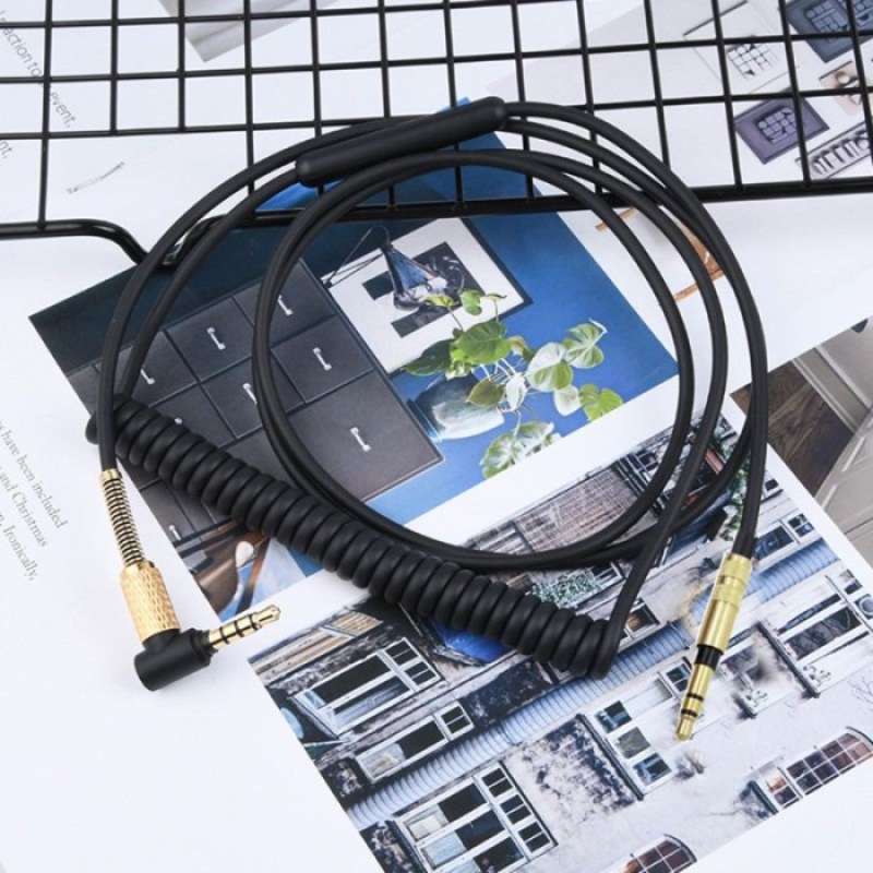 Promo Kabel Aux Audio Jack 3.5mm Microphone Sony Bose JBL AKG ATH Cable ...