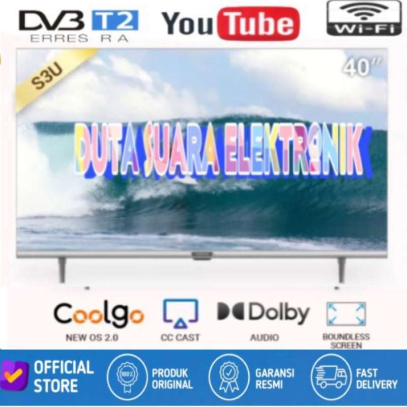 Promo Led Tv Coocaa 40 Inch 40S3U Smart Led Tv Digital Bezel Less Smart ...