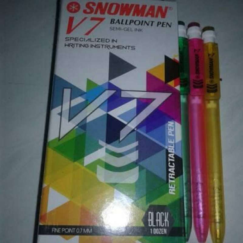 Jual snowman. pena semi gel 0.7mm v7. - hitam di Seller okebeli mart ...