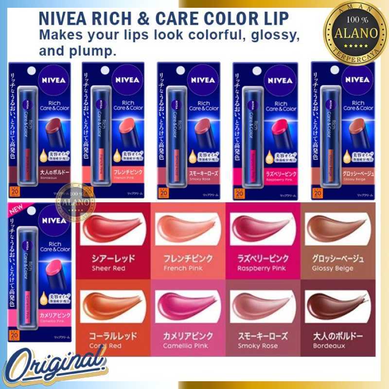 Jual Nivea Rich Care & Color Lip Original Japan 🇯🇵 di Seller Ahyie ...