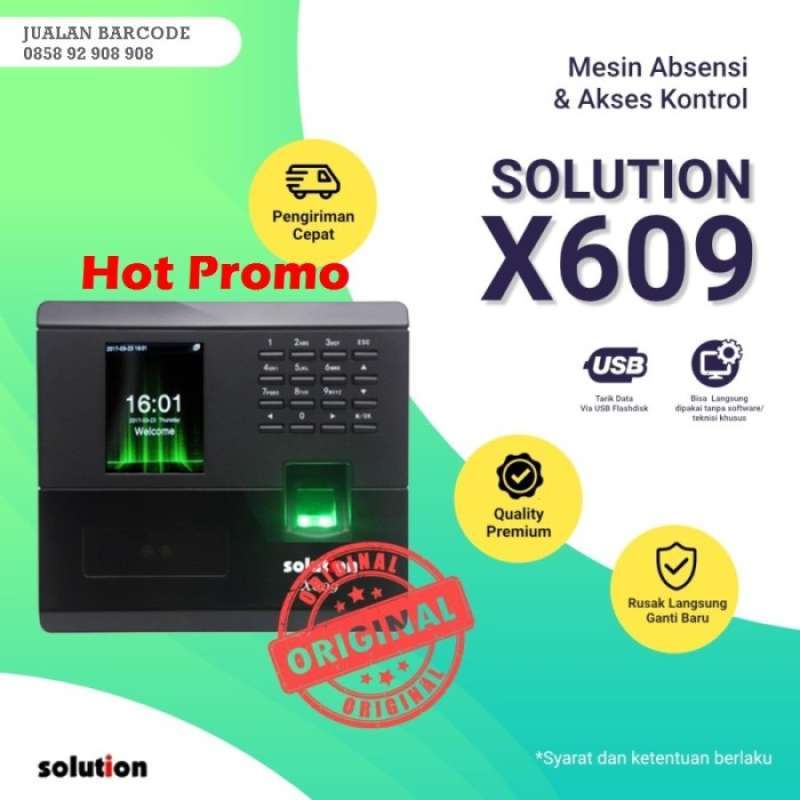 Promo Solution X609 Mesin Absen Fingerprint & Face & Kartu Murah Terbaik Diskon 5% di Seller ...