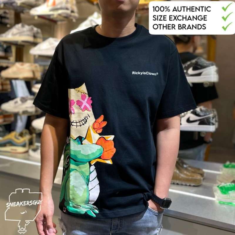 Jual RIC Ricky Is Clown Dinosaur Case Cat Smiley Dino Black Tee - L di ...