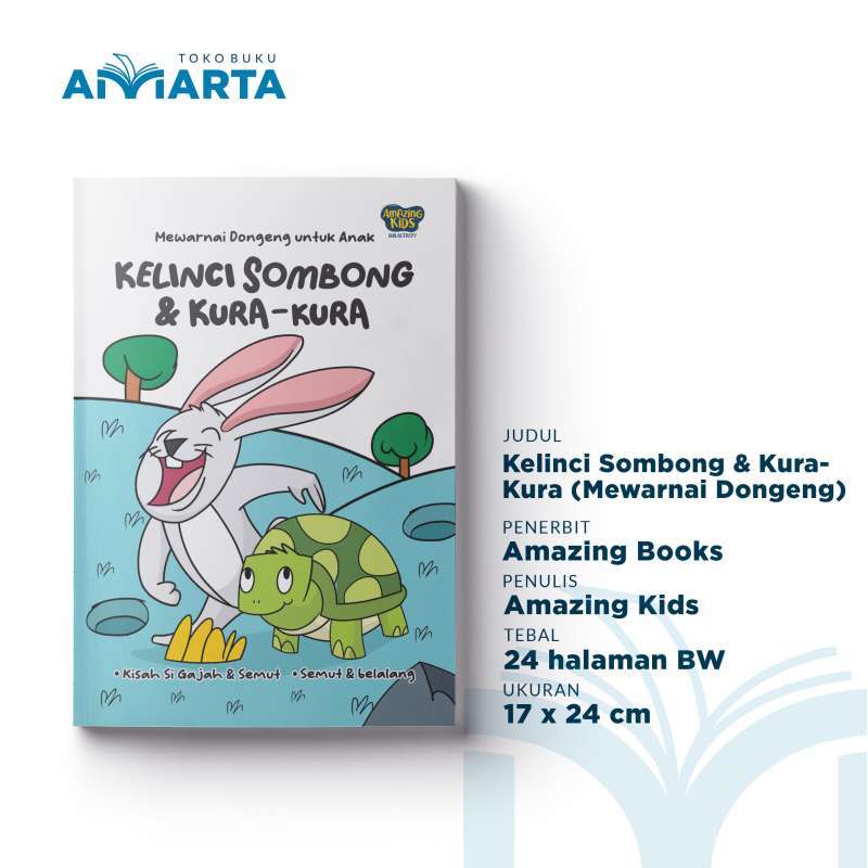 Jual Buku Mewarnai Dongeng Untuk Anak Kelinci Sombong & Kura-kura Di Seller Toko Buku Amarta ...
