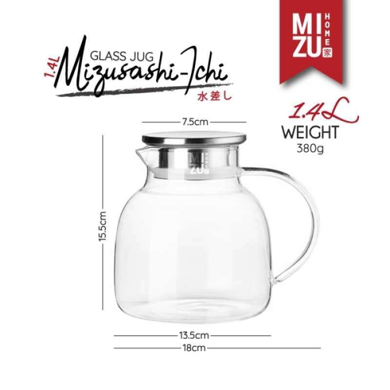 Promo Mizu Mizusashi-Ichi Glass Jug Teko Kaca Borosilikat Teko Air Minimalis Terbaru Diskon 37% ...