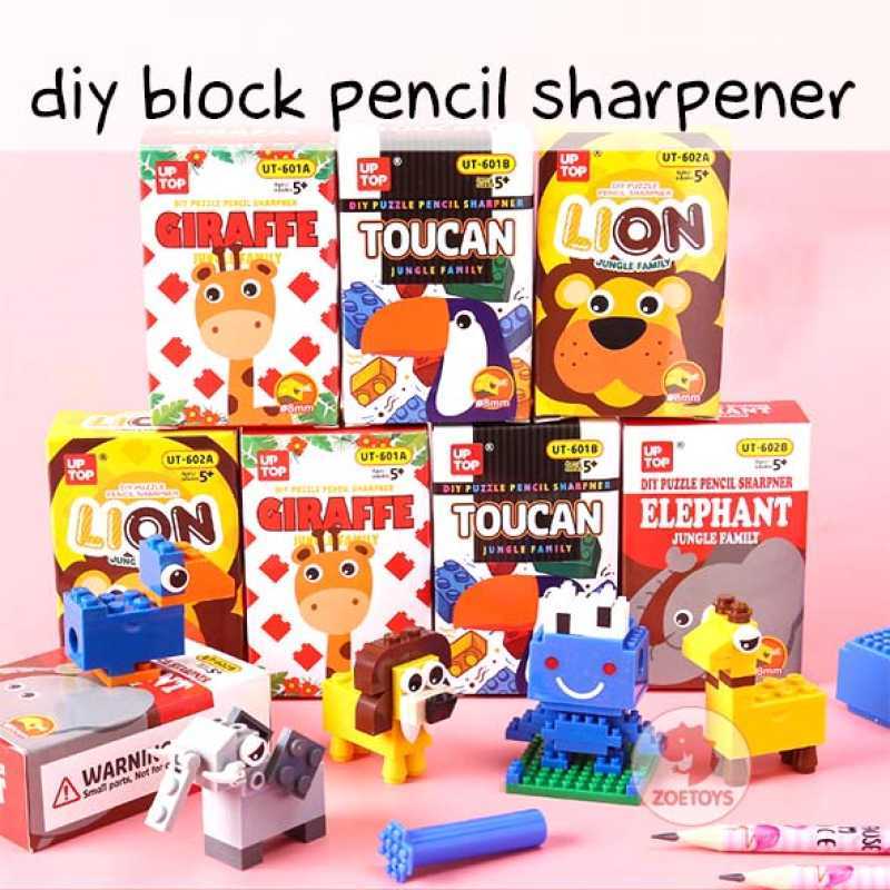 Jual Zoetoys DIY Block Pencil Sharpener | Rautan Pensil Puzzle Lego ...