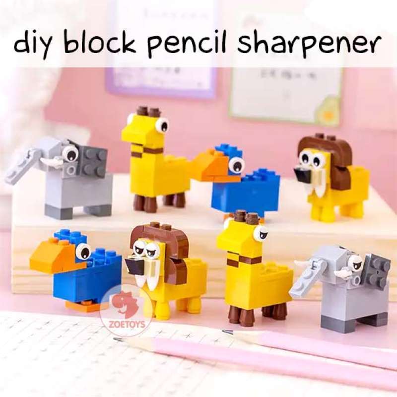 Jual Zoetoys DIY Block Pencil Sharpener | Rautan Pensil Puzzle Lego ...