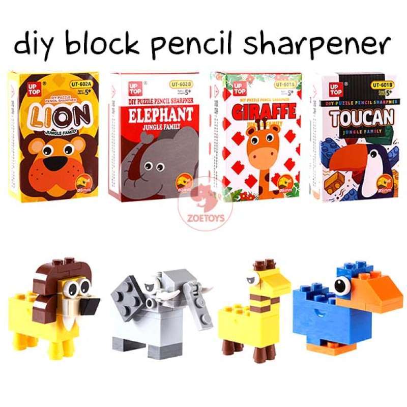 Jual Zoetoys DIY Block Pencil Sharpener | Rautan Pensil Puzzle Lego ...