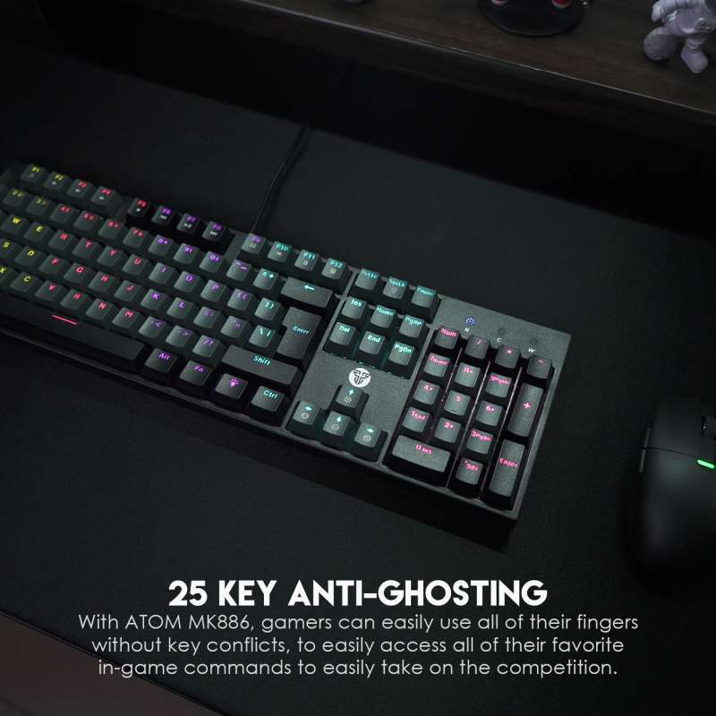 Jual Fantech ATOM MK886 RGB Keyboard Gaming Mechanical Full Size - Abu ...
