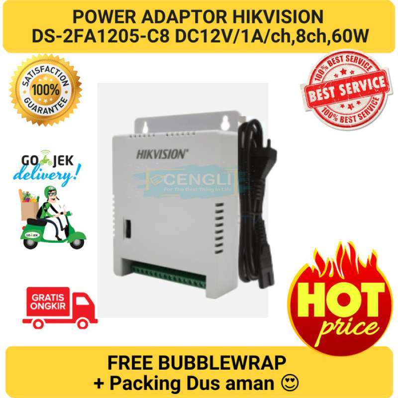 Promo Power Supply Hikvision 8ch 12V 1A DS-2FA1205-D8 / Power Adaptor ...