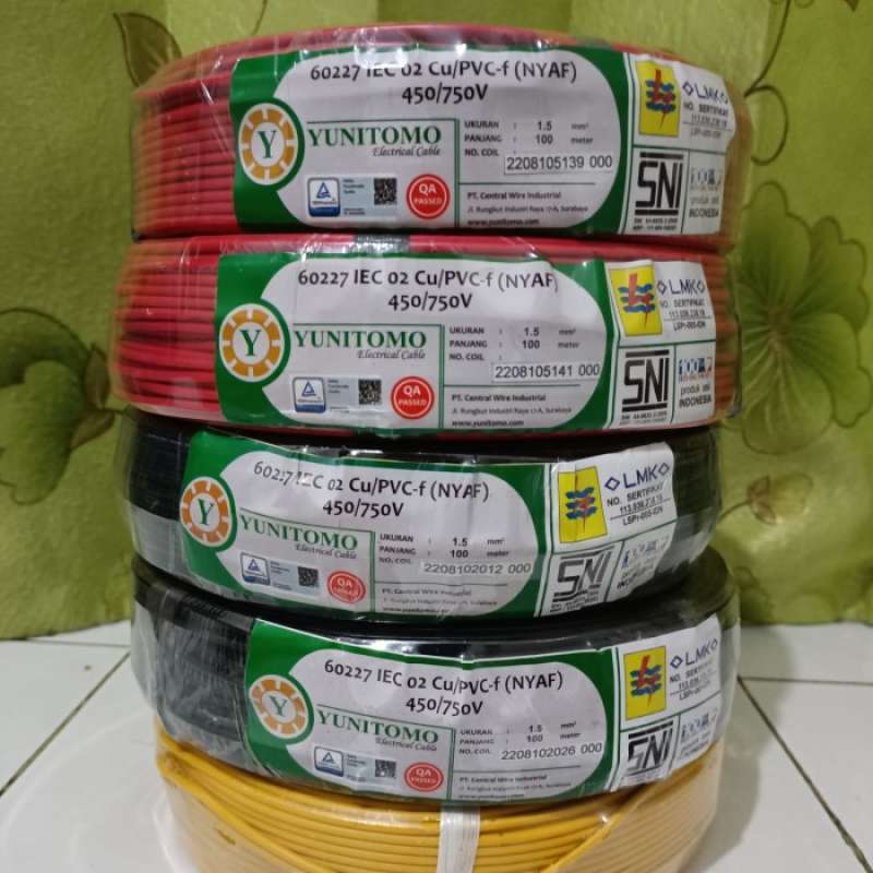 Promo kabel nyaf 1,5mm yunitomo tembaga asli 100m Diskon 23% di Seller ...