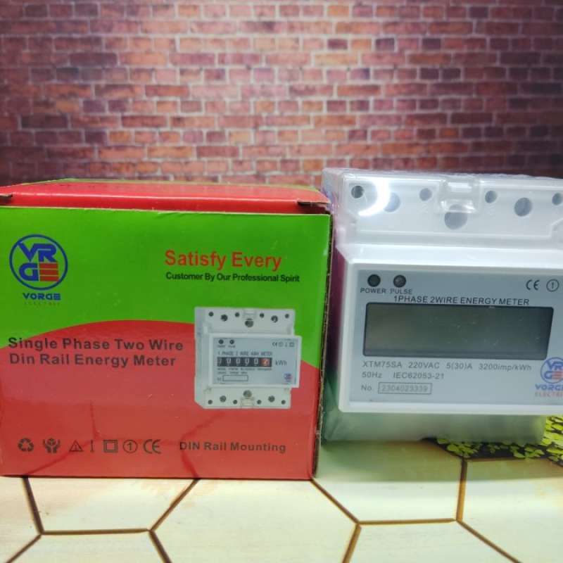 Promo KWH METER DIGITAL 1PHASE / 1 phase /1P XTM75SA LCD FORT din rail panel Diskon 23% di ...