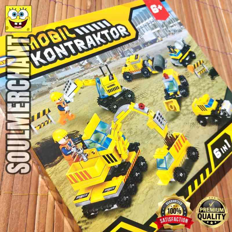 Jual PLAYGO MOBIL KONTRAKTOR 6 IN 1 MAINAN LEGO ANAK BLOCK BRICK ...