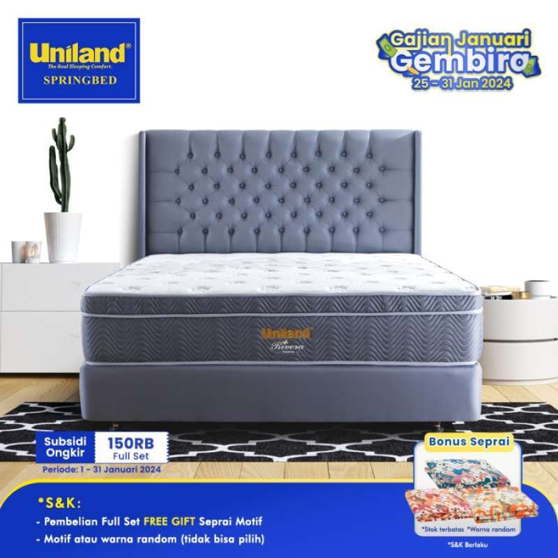 Promo Uniland Springbed 160 X 200 Rivera Plushtop Paris Spring Bed Full ...