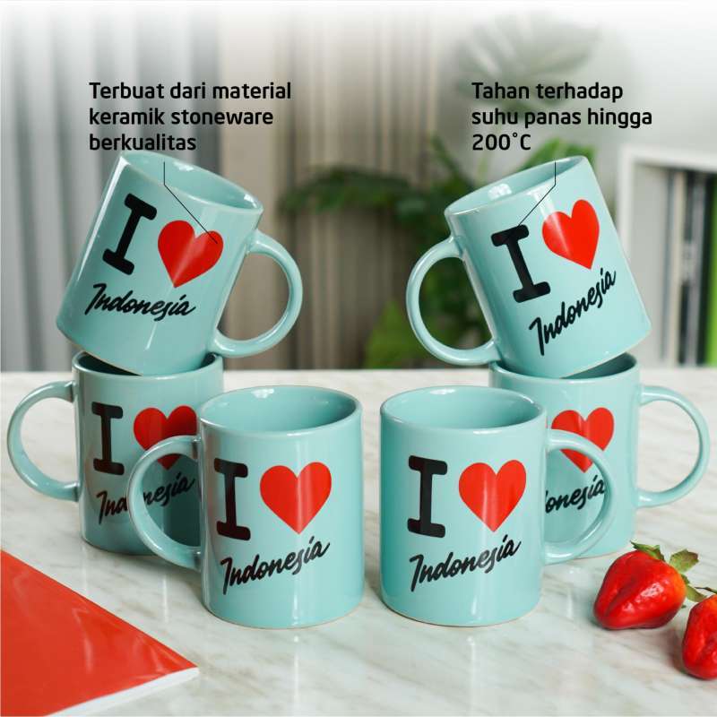 Jual Mug Keramik I Love Indonesia di Seller dapur cantik bee - Pedungan ...