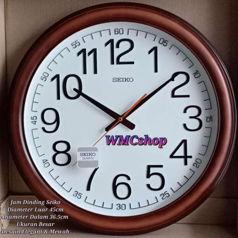 Promo Termurah Jam Dinding Seiko 4536 Besar 45Cm Coklat Model Kayu ...