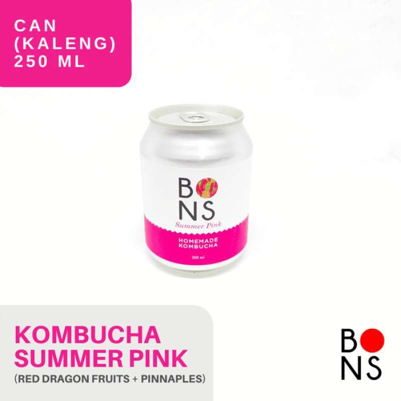 Jual BONS FABRIEK Kombucha Summer Pink Sparkling Teh Fermentasi 250 ml ...