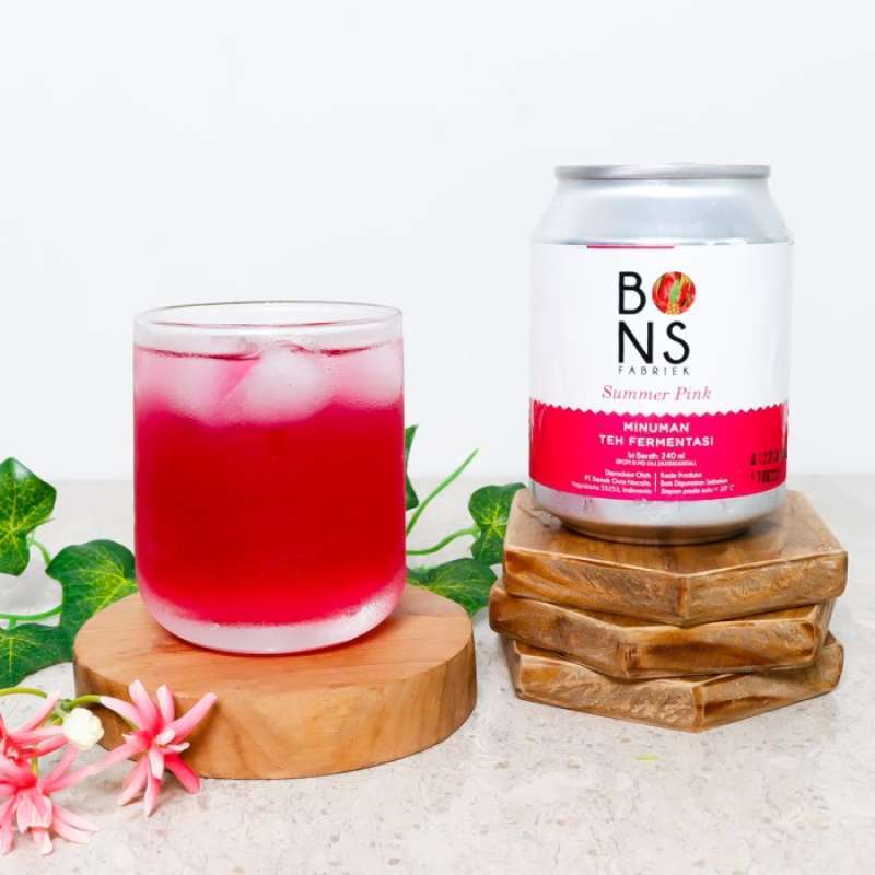 Jual BONS FABRIEK Kombucha Summer Pink Sparkling Teh Fermentasi 250 ml ...
