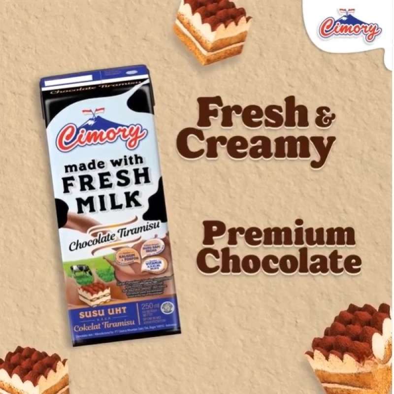 Promo Susu Cimory Fresh Milk Kotak UHT Chocolate Tiramisu - 250 ml ...