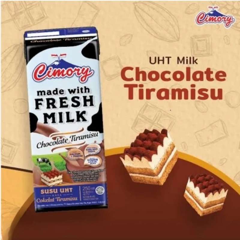 Promo Susu Cimory Fresh Milk Kotak UHT Chocolate Tiramisu - 250 ml ...