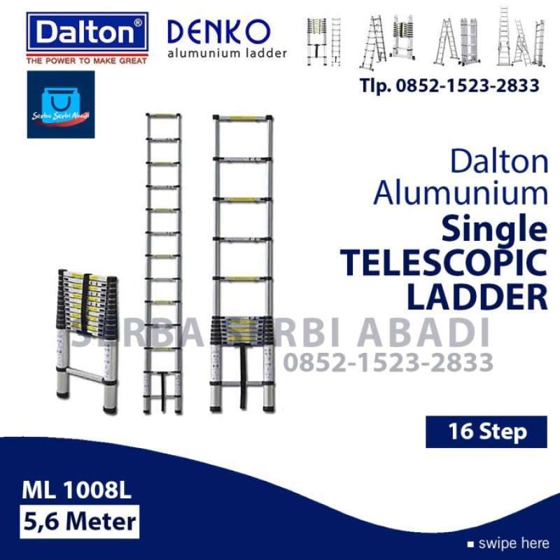 Promo Tangga Single Teleskopik 5,6 Meter Dalton Ml 1008L Diskon 23% di Seller Sumber Rezeki ID ...
