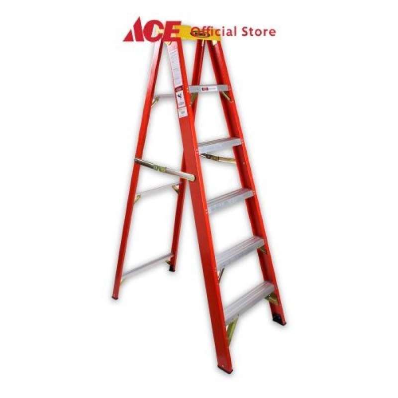 Promo Ace - Krisbow Tangga Fiber Glass 6 Step - Merah Diskon 23% di ...