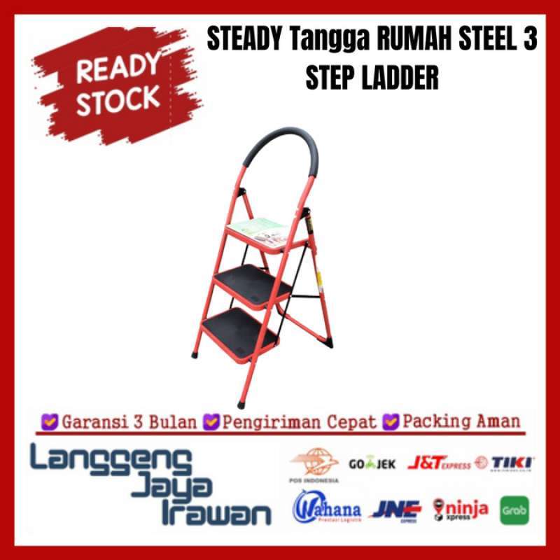 Promo Steady Tangga Rumah Steel 3 Step Ladder- Tangga Lipat Rumah Alumunium Diskon 23% di Seller ...
