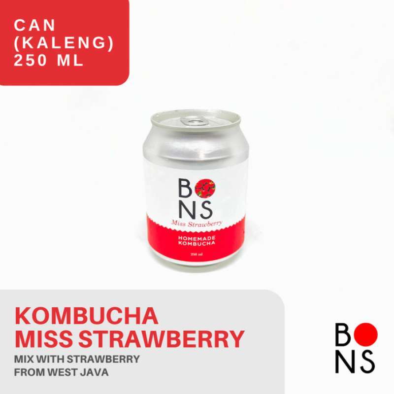 Jual BONS FABRIEK Kombucha Miss Strawberry Sparkling Teh Fermentasi 250 ...