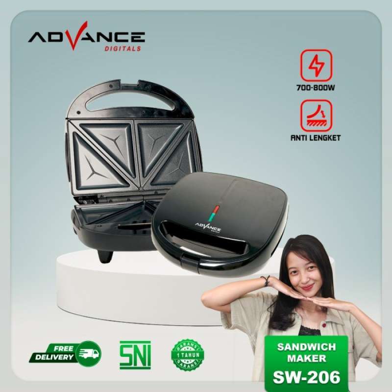 Promo Alat Pemanggang Roti Sandwich Maker Toaster Advance Sw206 Garansi ...