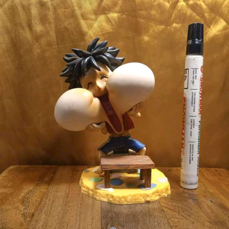 Jual mainan static figure Monkey d luffy makan eat chibi pipi besar ...