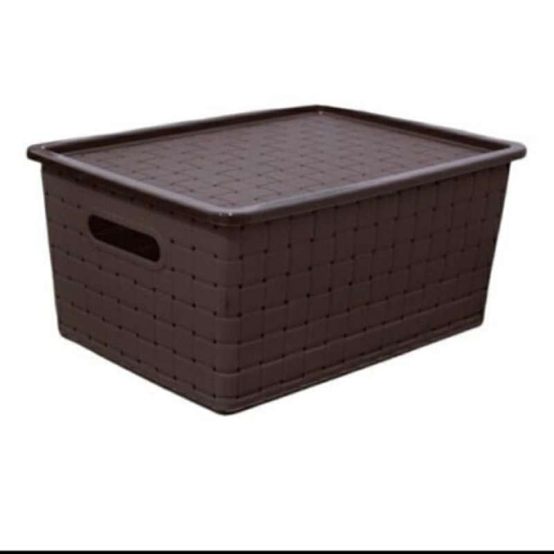 Jual Keranjang Rotan Plastik Dengan Tutup Merek Hawaii 9251 DT - Putih ...